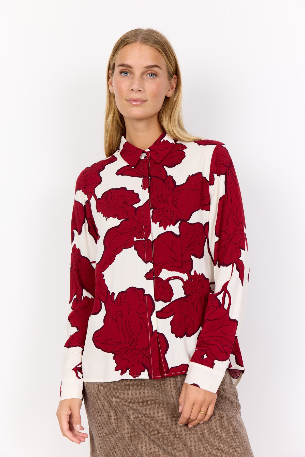 SC-VIGDIS 3 Skjorte i Mørk rød fra soyaconcept | Soyaconcept.dk ...